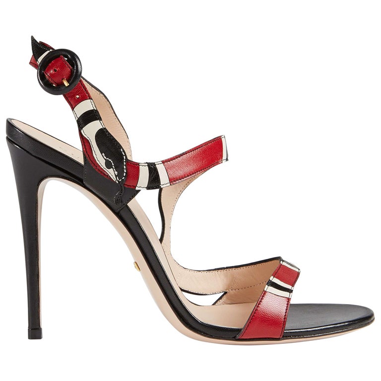 Gucci Leather Snake Sandals at 1stDibs