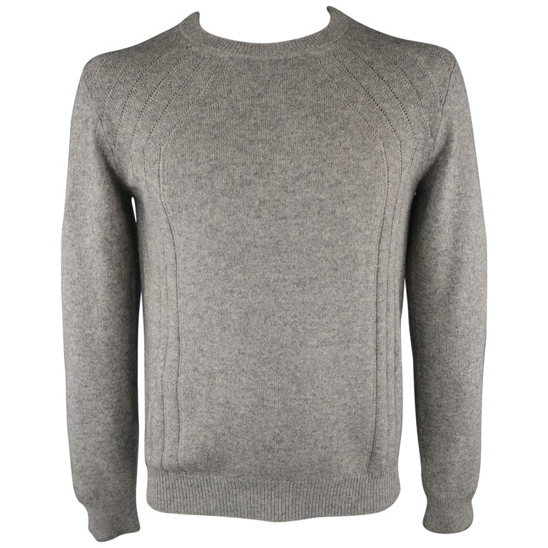 DIOR HOMME Size L Grey Heather Camel Hair Heather Sweater at 1stDibs ...