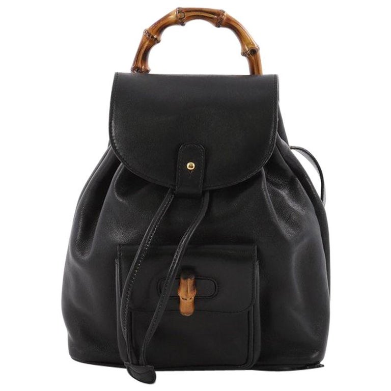 Gucci Vintage Bamboo Backpack Leather Mini at 1stDibs