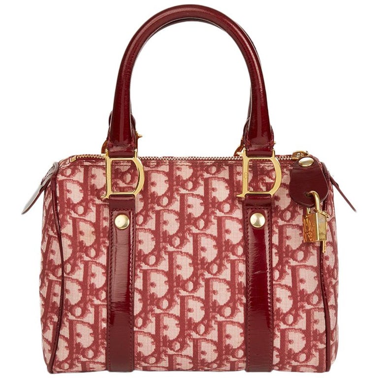 2001 Christian Dior Red Monogram Canvas Boston 20cm at 1stDibs