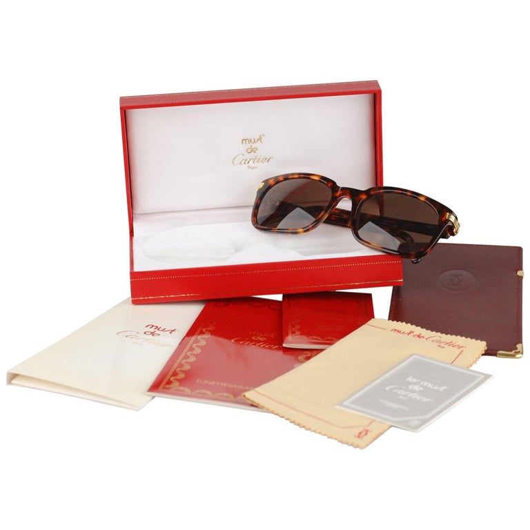 Cartier Paris Vintage Brown Sunglasses Sunset T8200181 New Old Stock ...