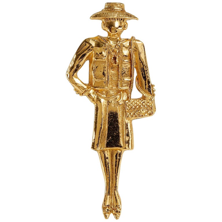 Chanel Gold Coco Vintage Runway Pin Brooch at 1stDibs | coco brooch ...
