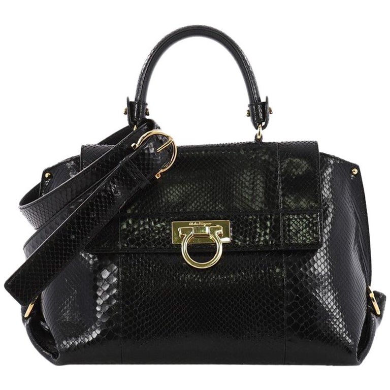 Salvatore Ferragamo Sofia Satchel Python Small at 1stDibs