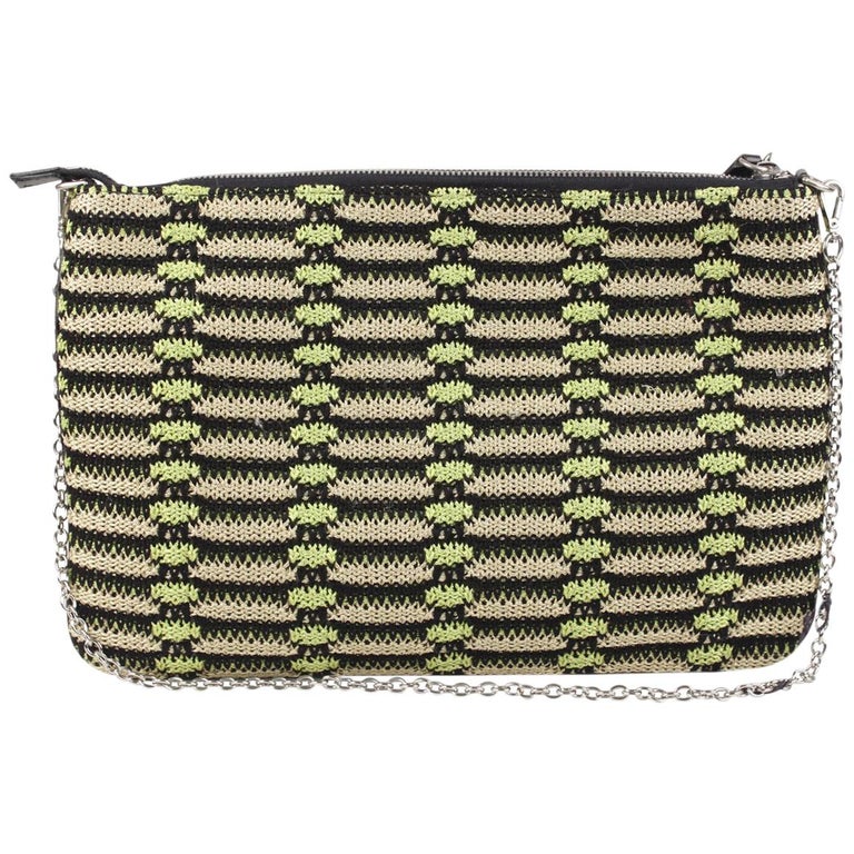 M Missoni Metallic Crochet Knit Clutch Shoulder Bag with Chain For Sale ...