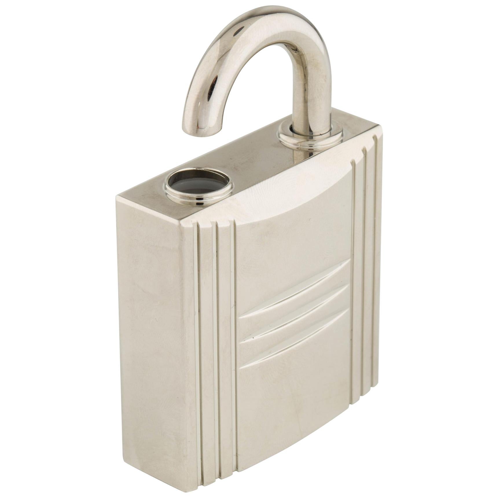 Hermes Silver Metal Perfume Cologne Travel Atomizer Bottle Cadena Lock ...