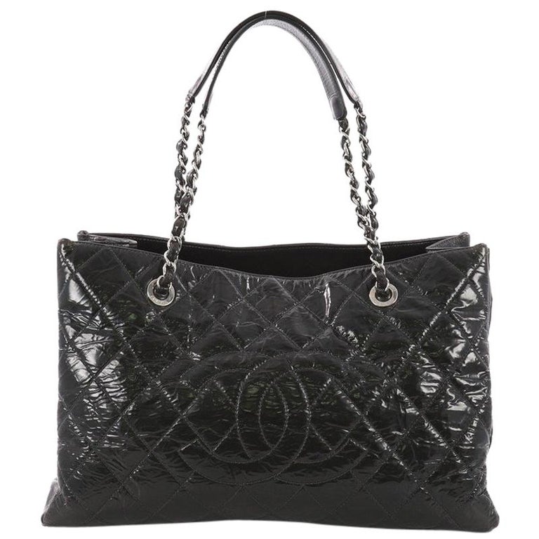 Chanel CC Compartment Tote Quilted Patent Large at 1stDibs