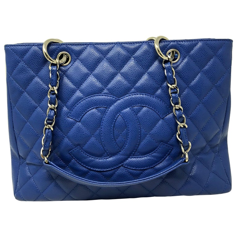 Chanel Blue Grand Shopper Tote at 1stDibs