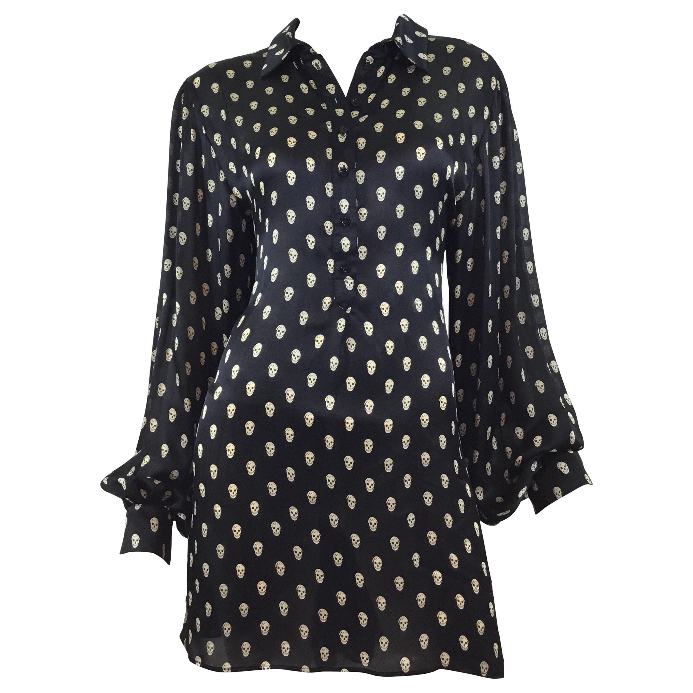 Alexander McQueen Silk Blouse with Skull Print at 1stDibs | alexander ...