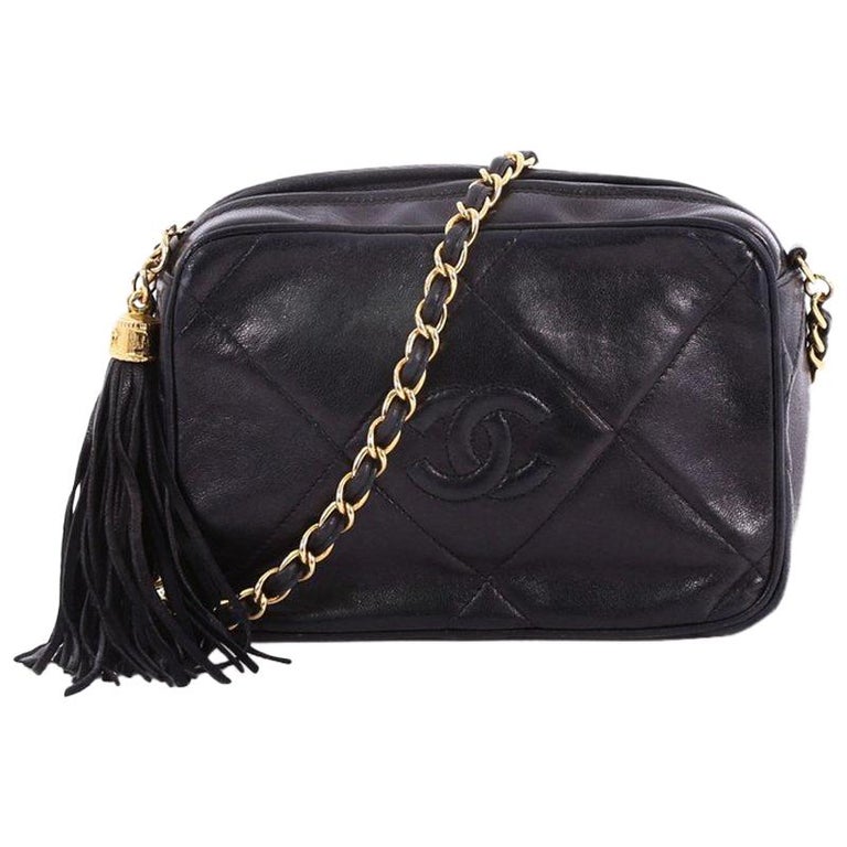 Chanel Vintage Diamond CC Camera Bag Quilted Leather Small at 1stDibs