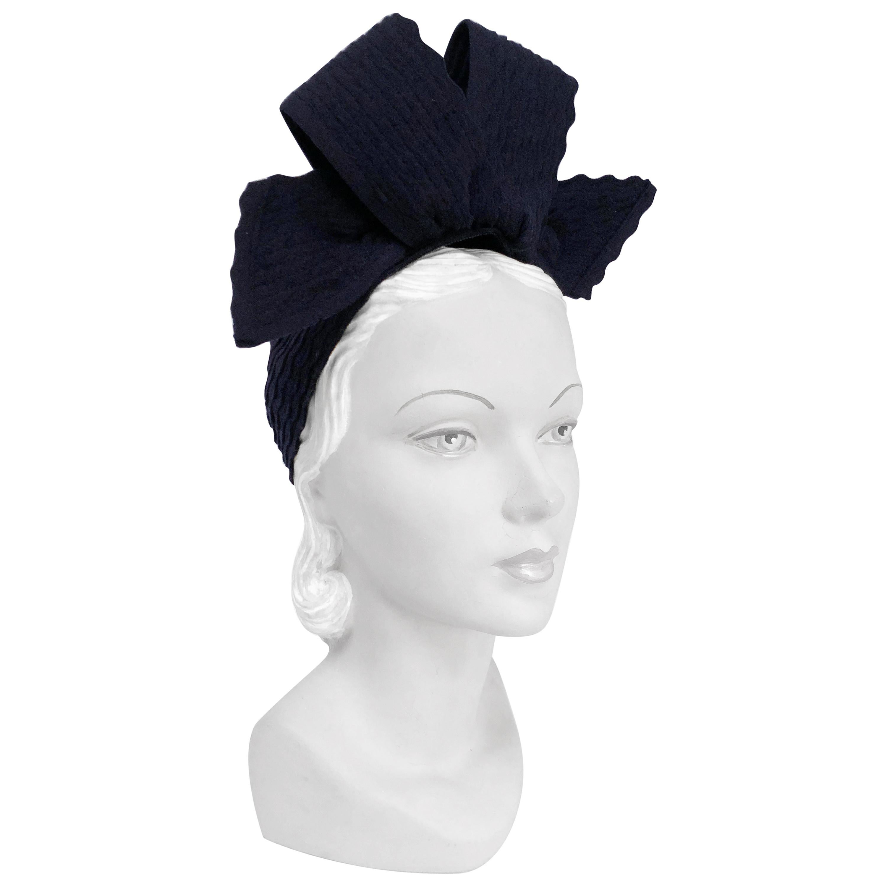 1940s Navy Sculpted and Textured Skull Cap at 1stDibs