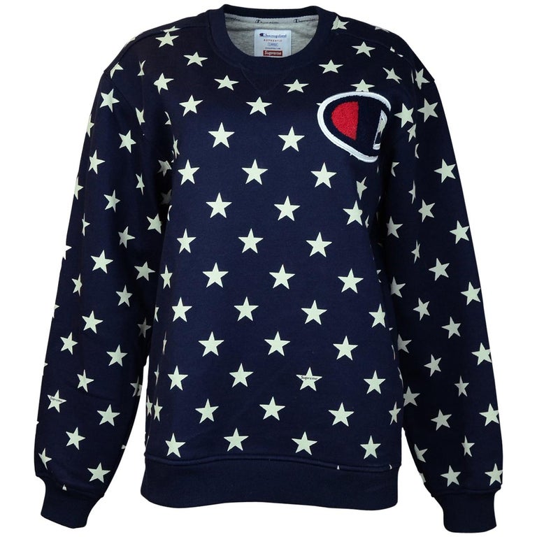 Champion x Supreme Ltd. Edt. 2012 Navy/White Star Print Crewneck ...