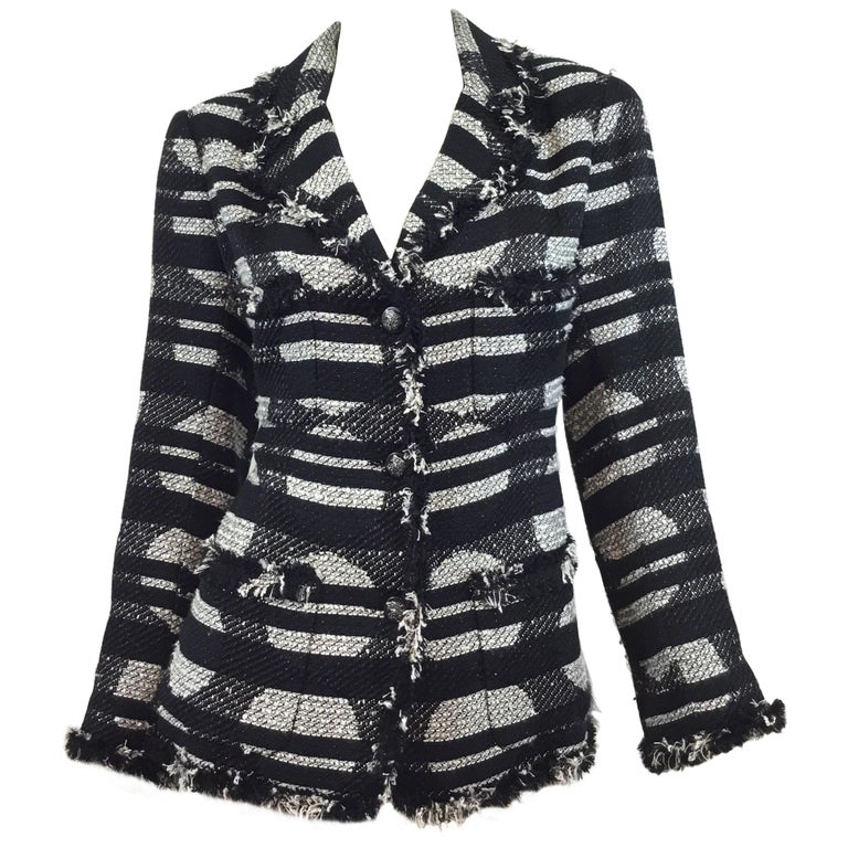 Chanel 2008 P Metallic Tweed Knit Jacket at 1stDibs