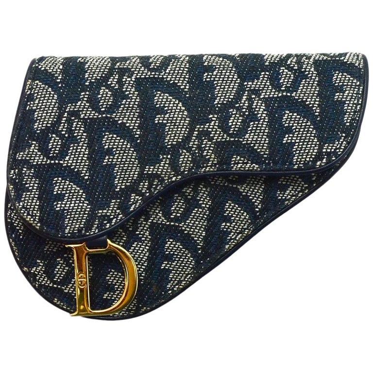 Christian Dior Blue Monogram Saddle Coin Purse For Sale at 1stDibs ...