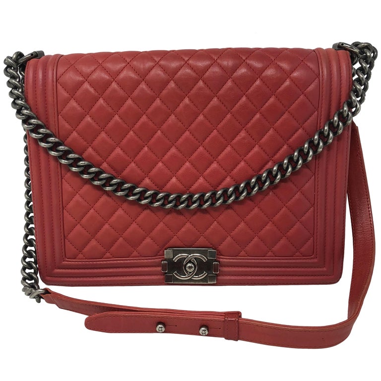 Chanel Red Boy Bag at 1stDibs
