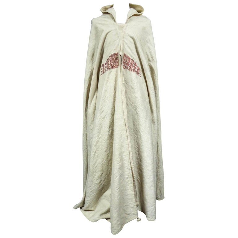 Woven Wool Burnous Traditional Cape - Tunisia around 1950 at 1stDibs ...