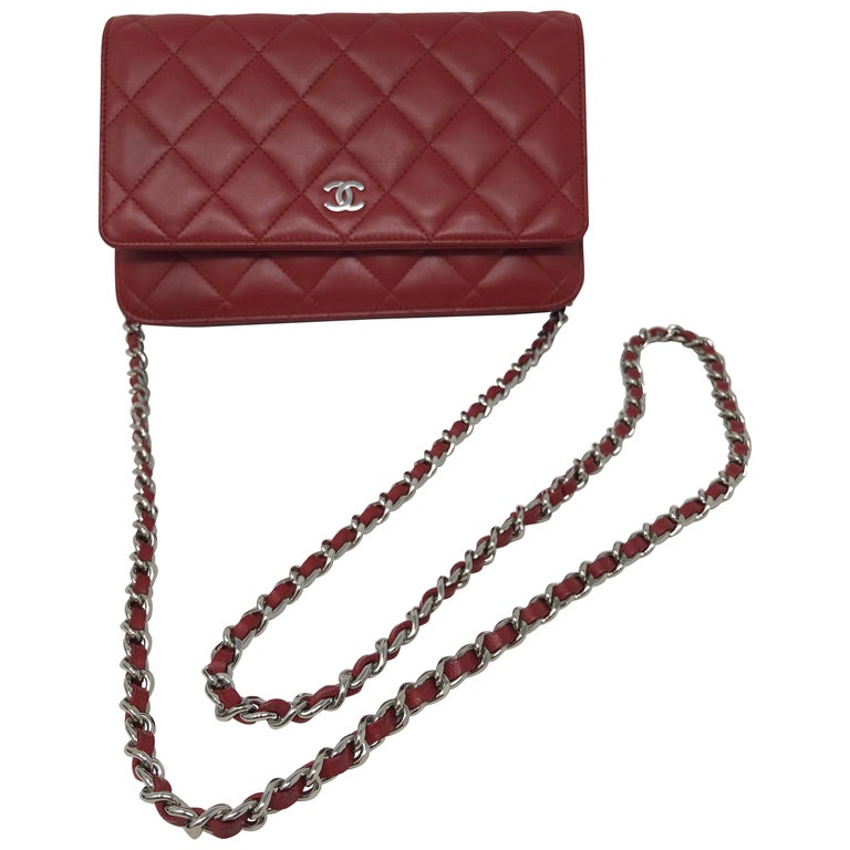 Chanel Red Lambskin WOC at 1stDibs | chanel woc red lambskin, chanel ...