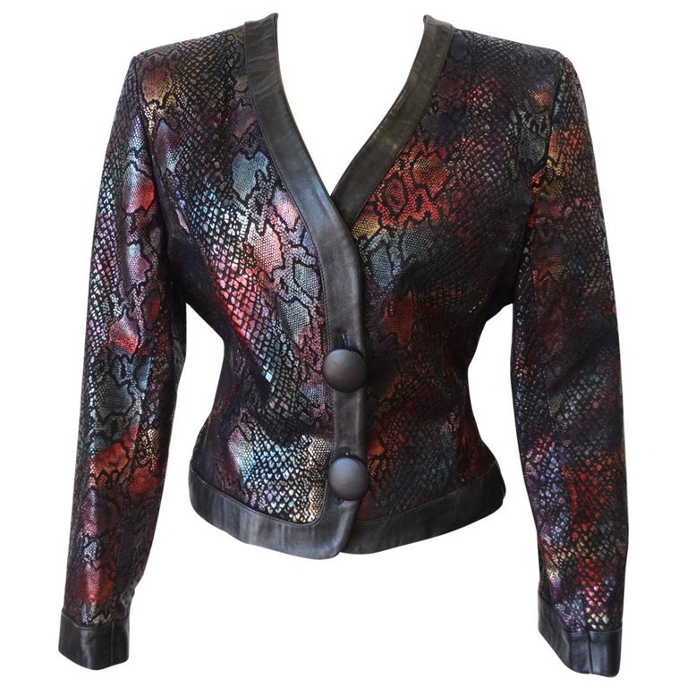 Steve Fleming 1980s Iridescent Snake Print Jacket For Sale at 1stDibs ...