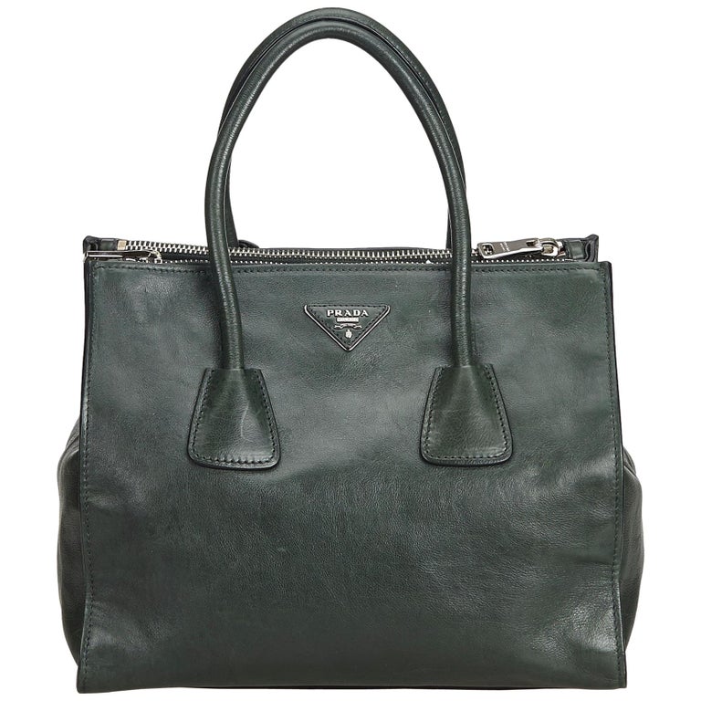 Prada Green Leather Satchel at 1stDibs