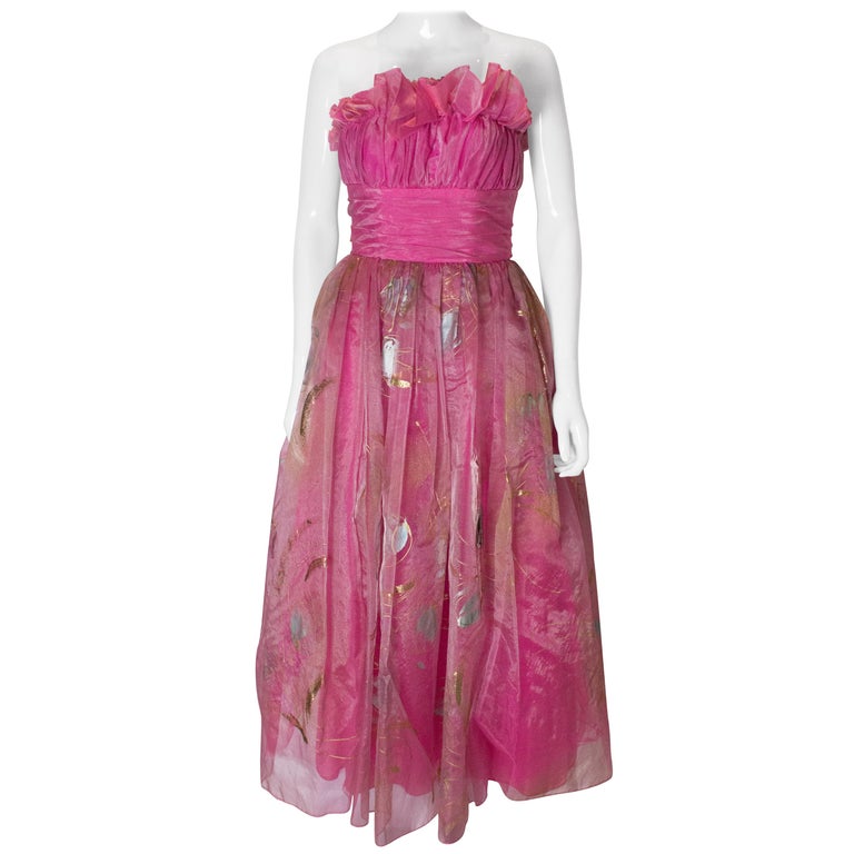 Vintage Hand Painted Prom Dress at 1stDibs | vintage prom dresses for ...