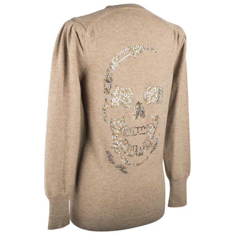 Philipp Plein Couture Sweater Cashmere Cardigan Embellished Rear Skull ...