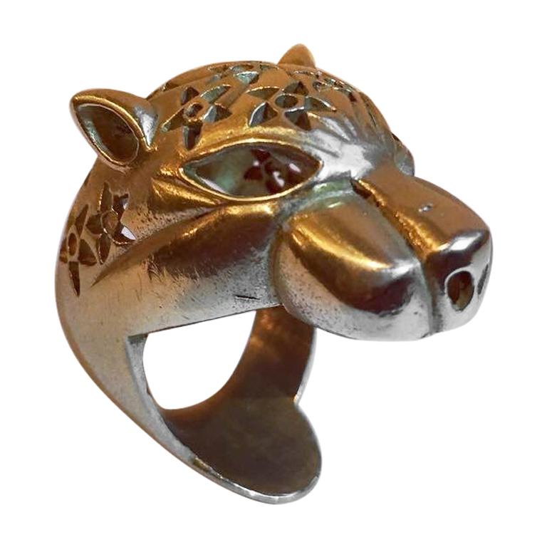 Brass Leopard Ring at 1stDibs