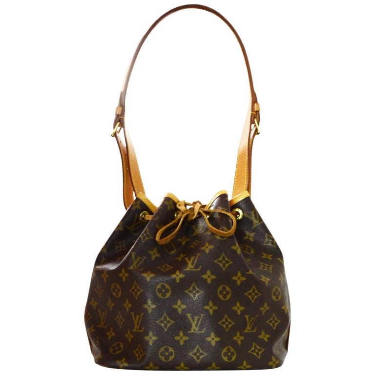 Louis Vuitton LV Monogram Canvas Petit Noe Bucket Bag W/ DB For Sale at ...
