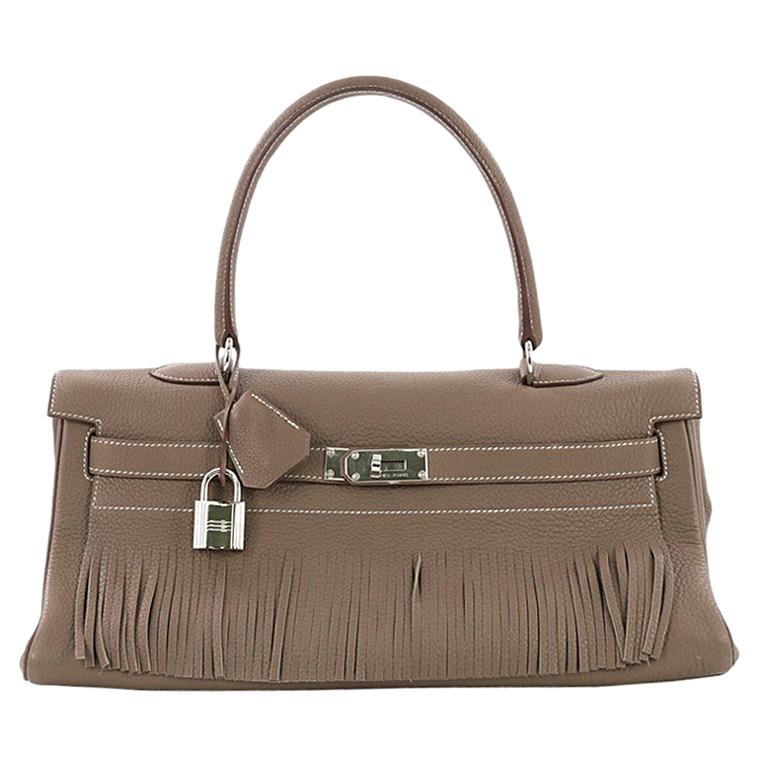 Hermes Kelly Fringe Shoulder Bag Clemence 42 at 1stDibs