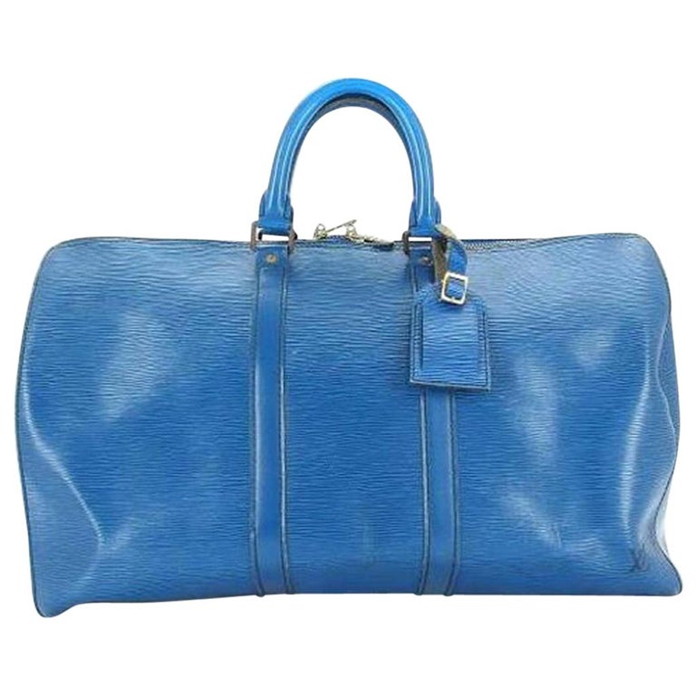 Louis Vuitton Keepall Toledo Epi 45 215340 Blue Leather Weekend/Travel ...