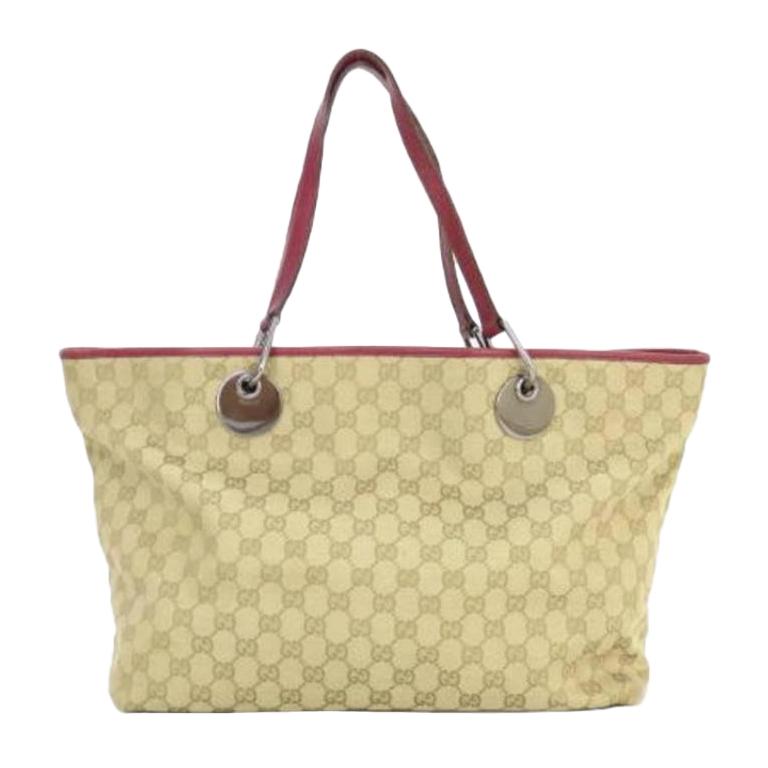 Gucci Eclipse Monogram 222901 Beige Canvas Tote For Sale at 1stDibs
