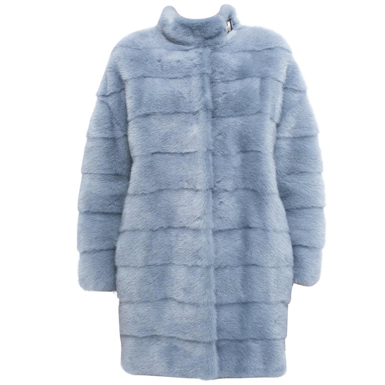 Lysa Lash Light Blue Mink Fur Coat - 6 at 1stDibs