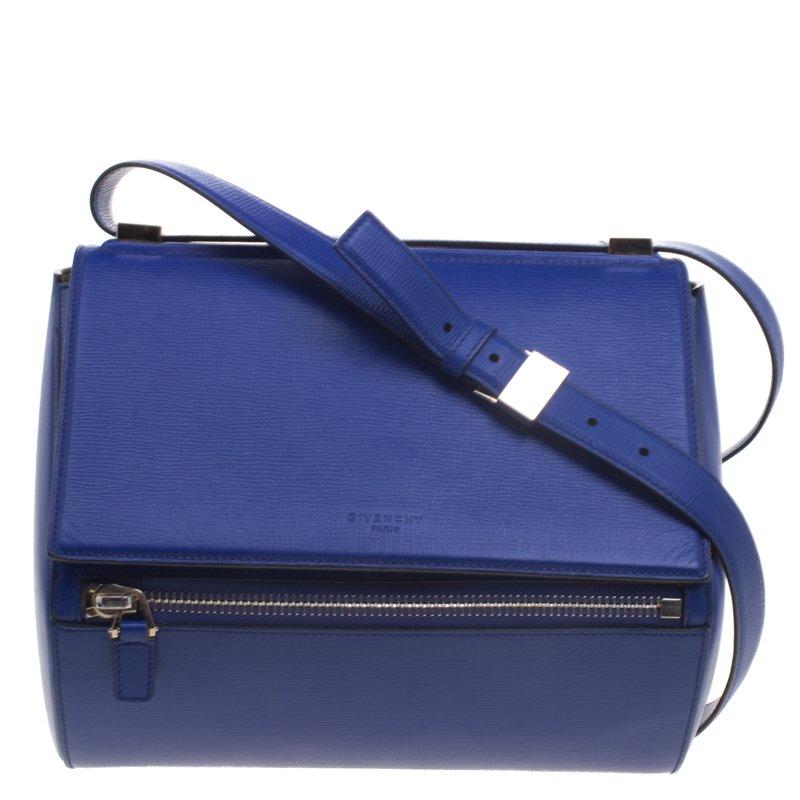 Givenchy Blue Leather Medium Pandora Box Bag For Sale at 1stDibs
