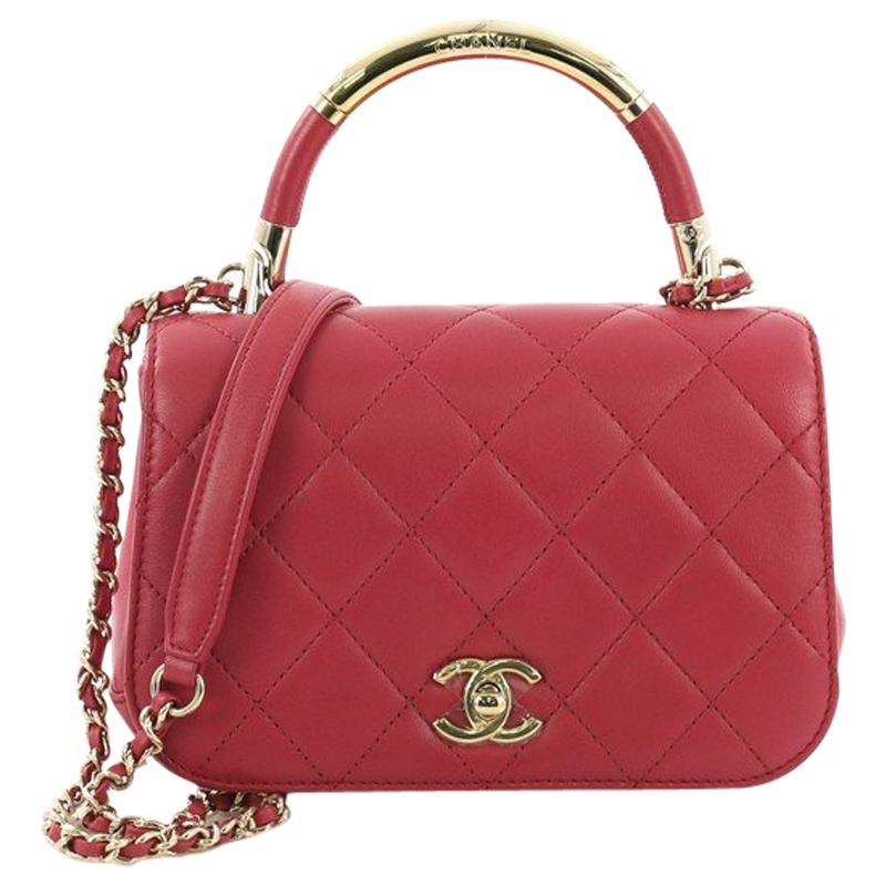 Chanel Carry Chic Flap Bag Quilted Lambskin Mini at 1stDibs