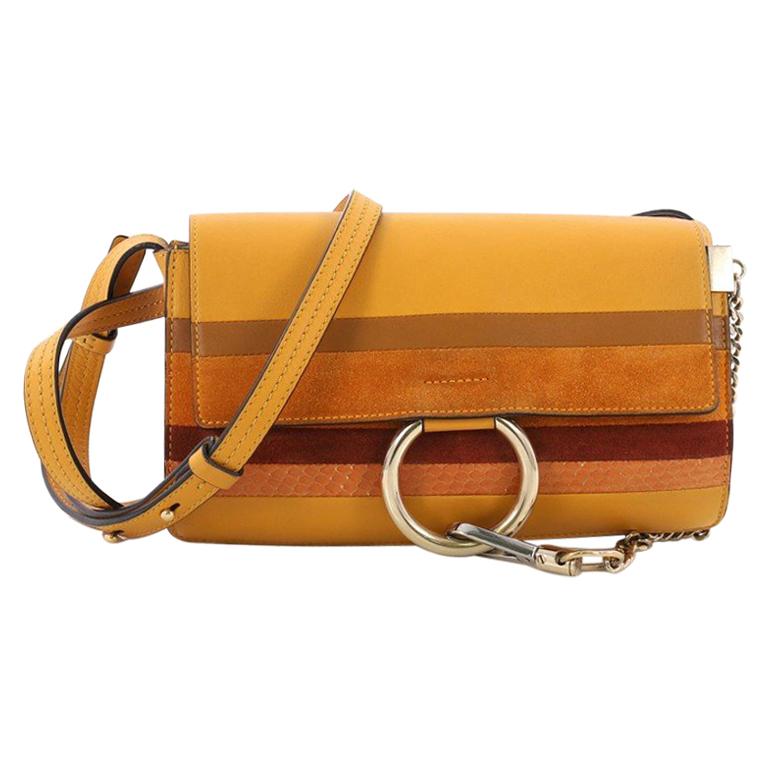 Chloe Faye Shoulder Bag Multicolor Suede with Python Small at 1stDibs