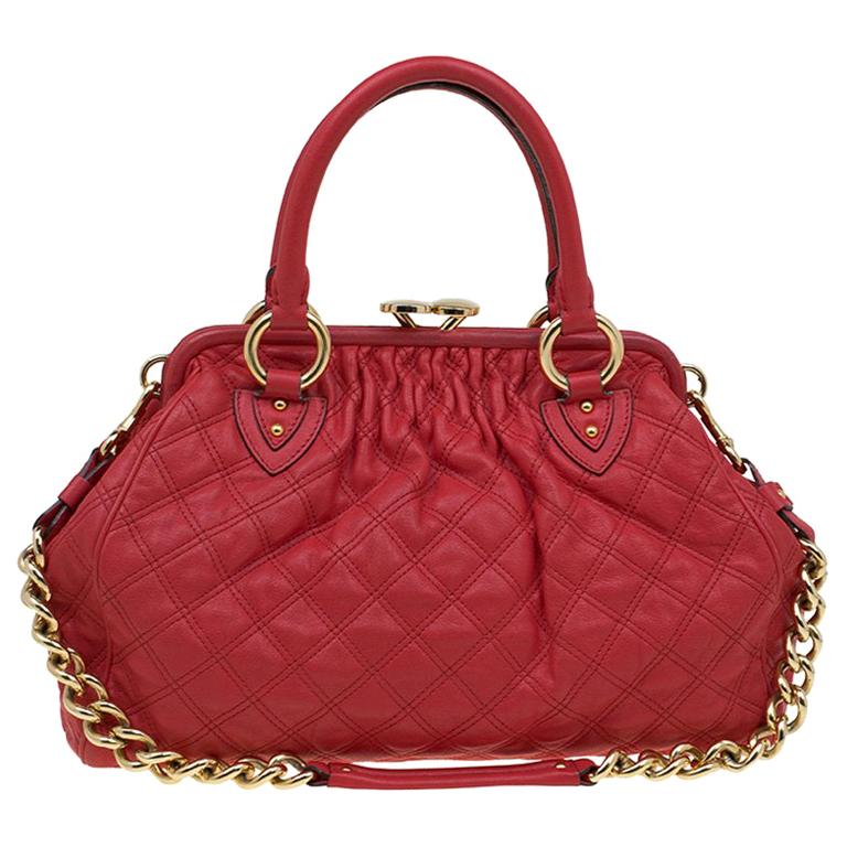 Marc Jacobs Red Quilted Leather Stam Shoulder Bag For Sale at 1stDibs