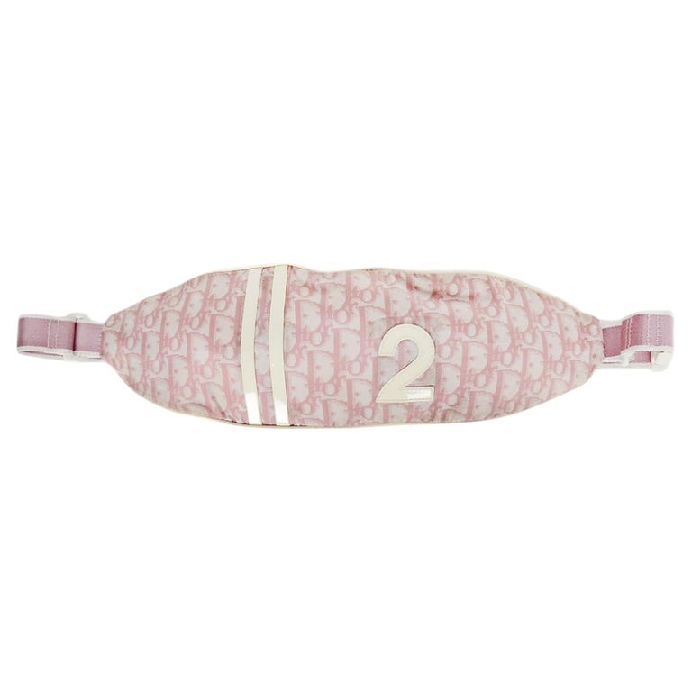 Christian Dior Pink Monogram/White Patent Trim Belt Bag/Fanny Pack For ...