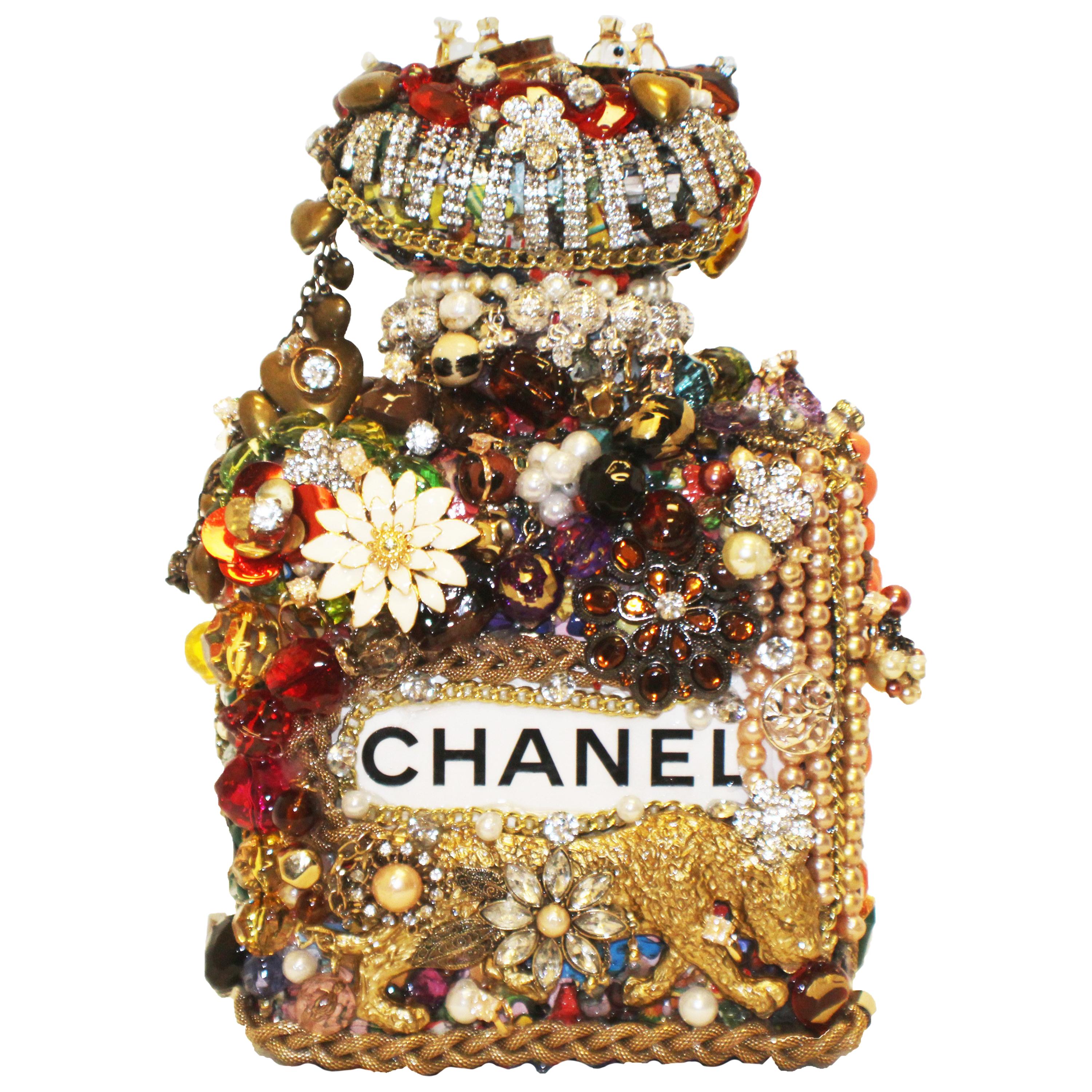 One of a Kind Eclectic Embellished Chanel Perfume Bottle at 1stDibs