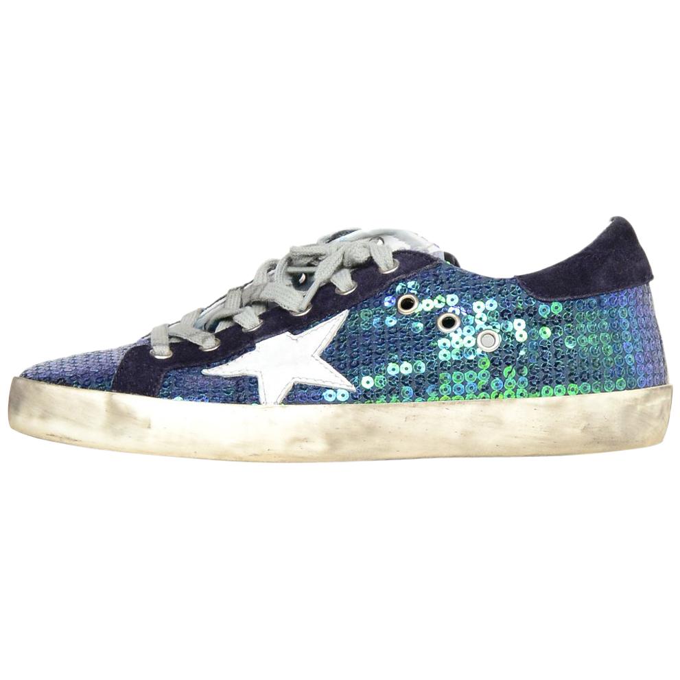 Golden Goose Deluxe Brand '17 Blue/Green Sequin Low-Top All Star ...