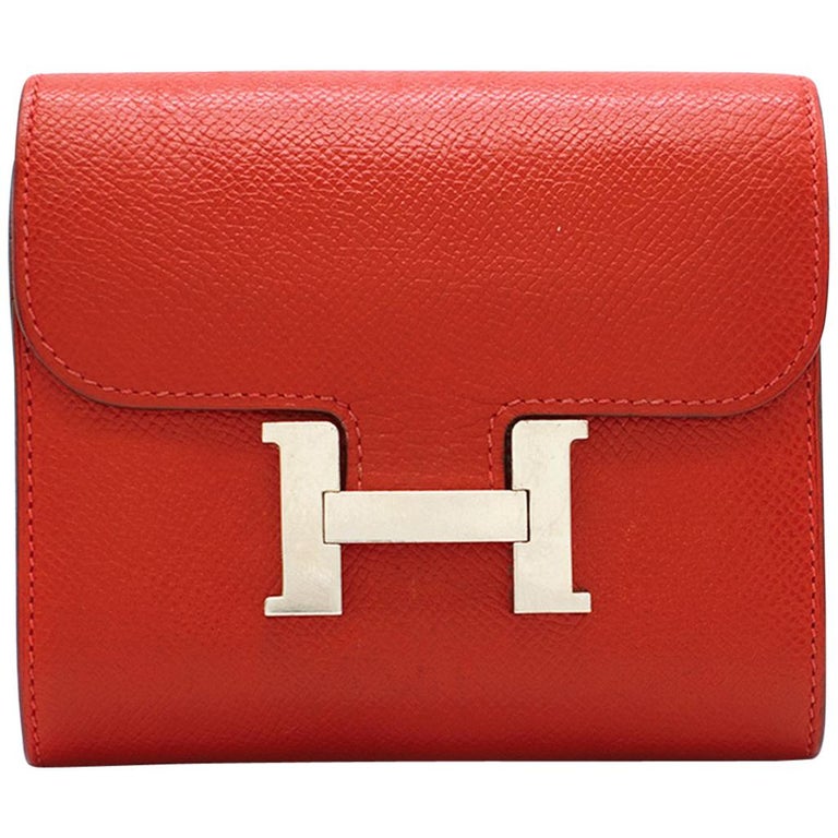 Hermes Constance Compact Rouge Epsom Leather Wallet at 1stDibs | hermes ...