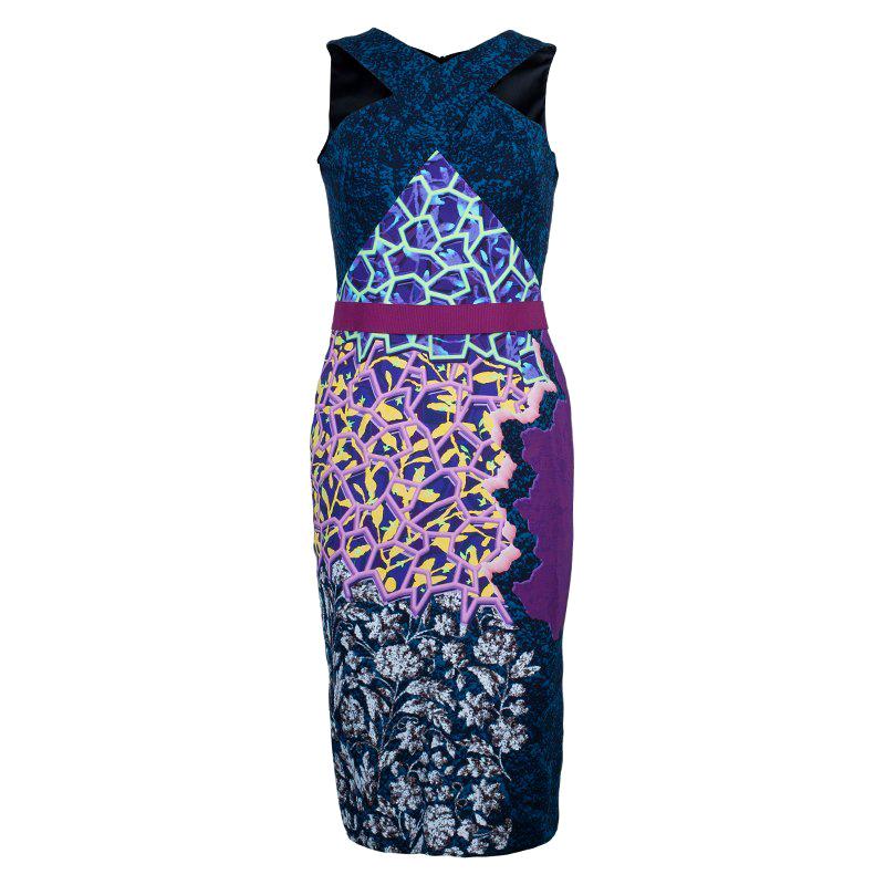 Peter Pilotto Multicolor Print Criss Cross Sleeveless Dress M For Sale ...