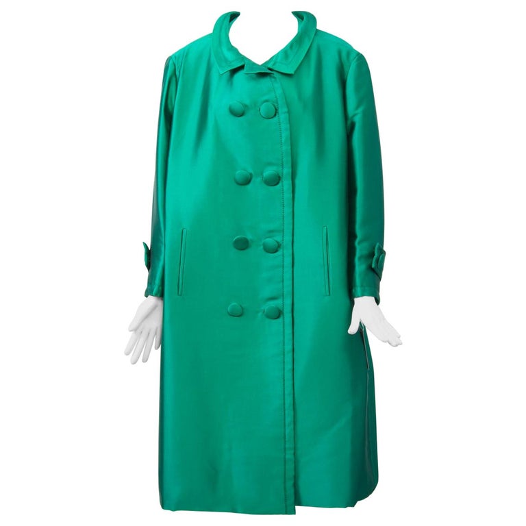 Jean Patou Green Silk Evening Coat For Sale at 1stDibs | patou coat
