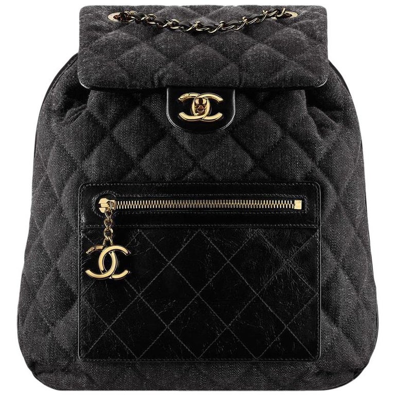 Chanel Quilted Denim and Leather Backpack at 1stDibs | chanel denim ...