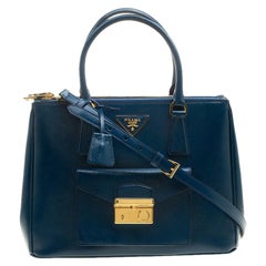 Prada Cuir Double Tote Saffiano Leather Medium at 1stdibs