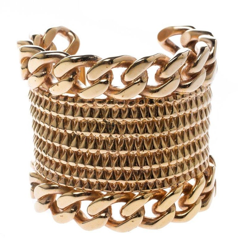 Givenchy Armadillo Rose Gold Tone Open Cuff Bracelet For Sale at 1stDibs