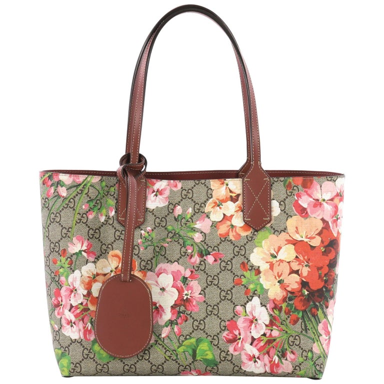Gucci Reversible Tote Blooms GG Print Leather Small at 1stDibs