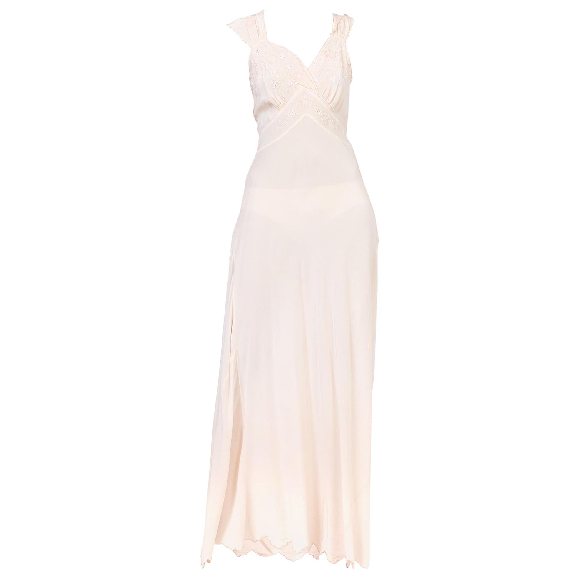 Very Fine Couture Quality 1930s Silk Bias Negligee at 1stDibs