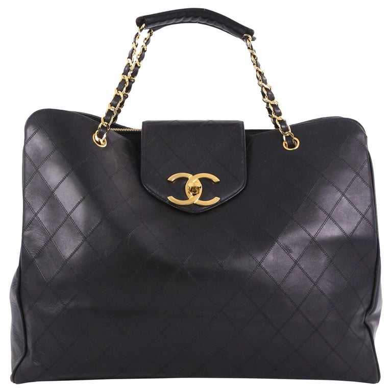 Chanel Vintage Supermodel Weekender Bag Quilted Leather Large at 1stDibs
