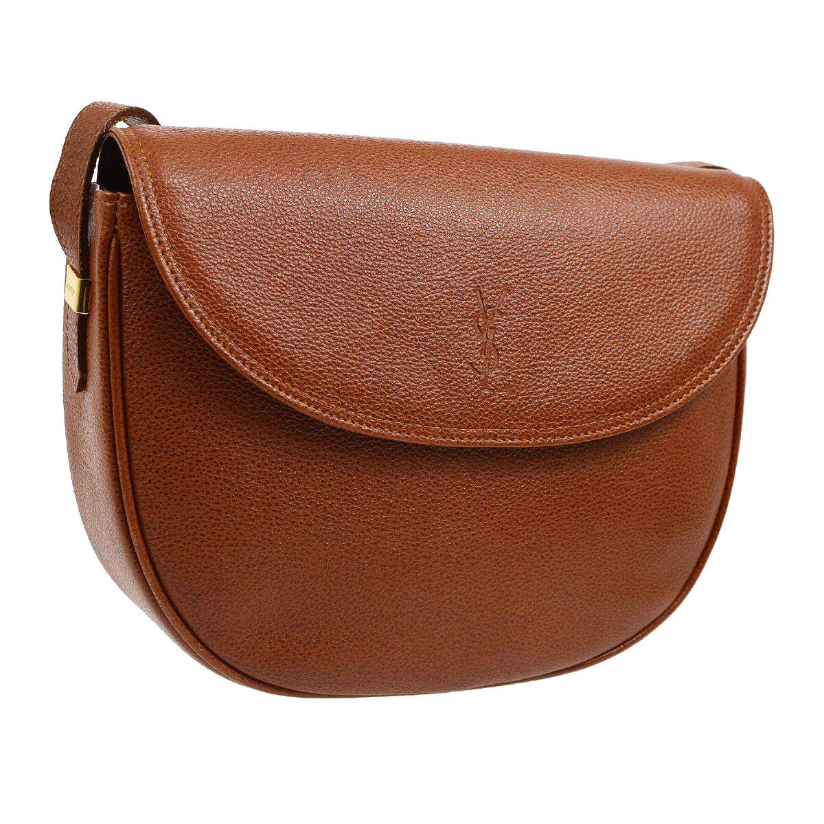 Yves Saint Laurent YSL Cognac Leather Gold Saddle Shoulder Flap Bag in ...