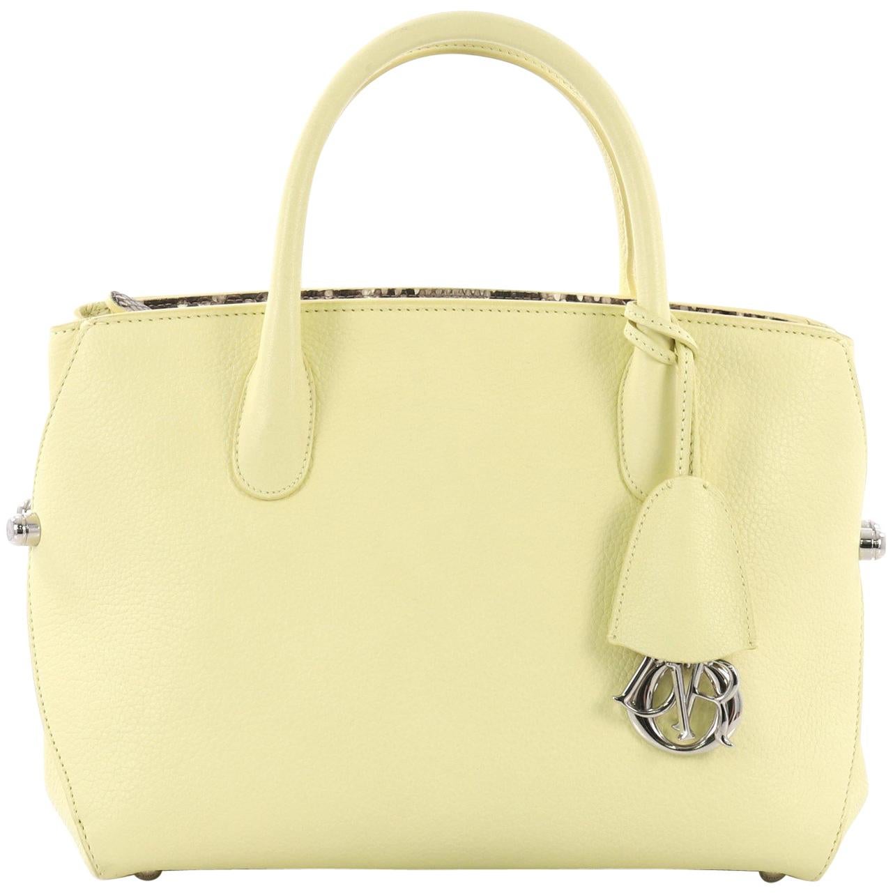 Christian Dior Bar Bag Leather with Python Small at 1stDibs