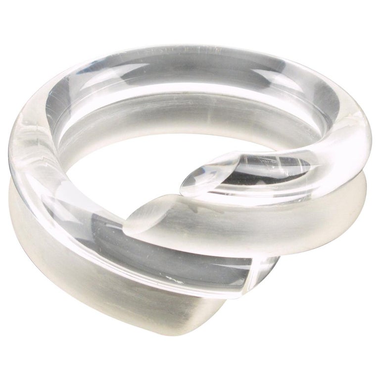 Judith Hendler Crystal Clear and Frosted Lucite Acrylic Coiled Bracelet ...