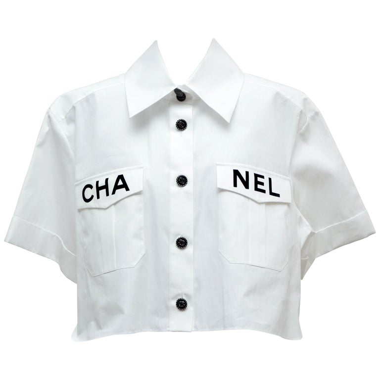 Chanel 2019 White Shirt Runway Piece NEW 36FR at 1stDibs | chanel white ...